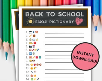 Back to School Game, Emoji Pictionary, First Day of School Activity ...