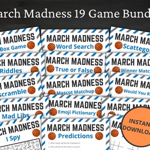 March Madness Game Bundle Printable Basketball Games for - Etsy