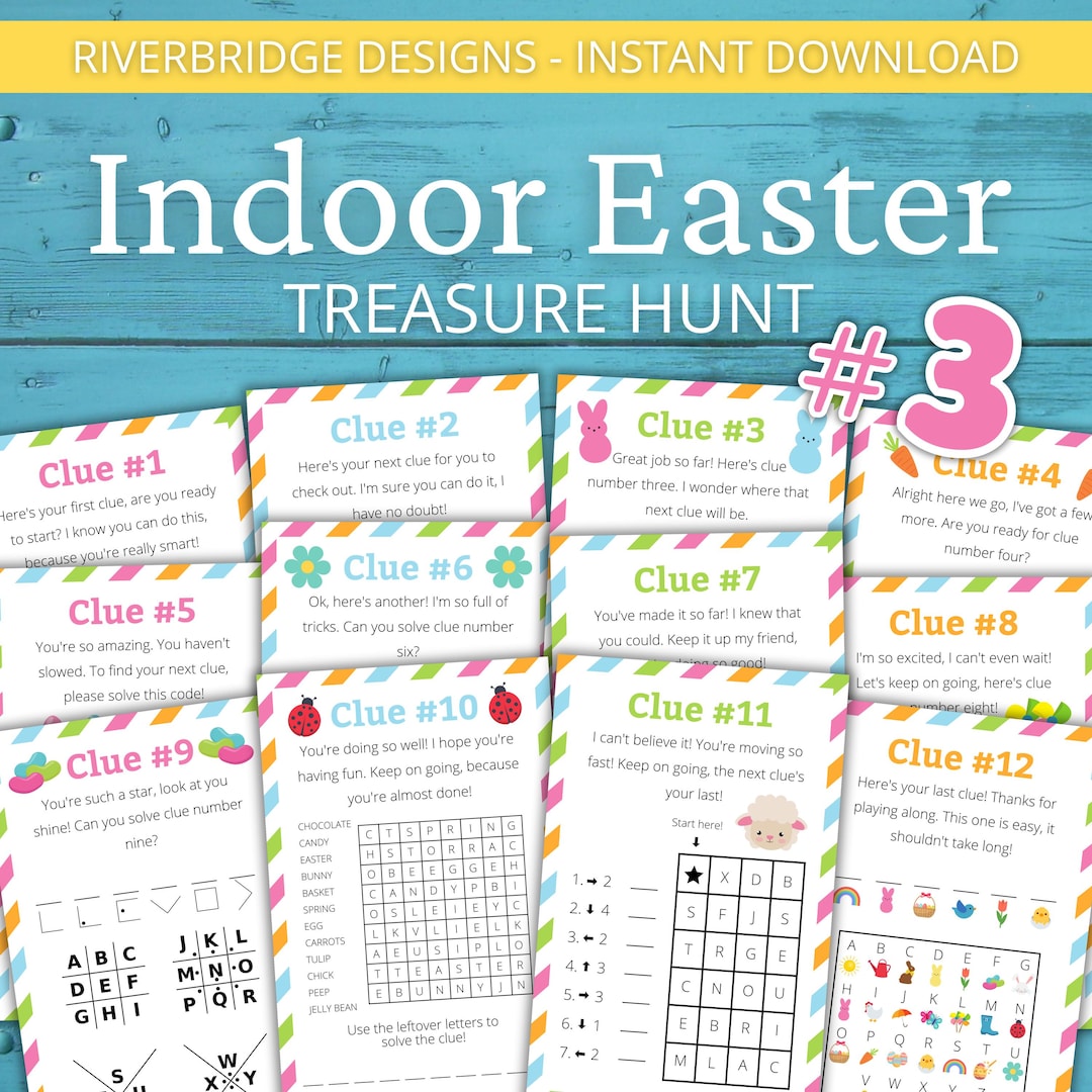 Indoor Easter Treasure Hunt #3 for Older Kids | Easter Scavenger Hunt ...