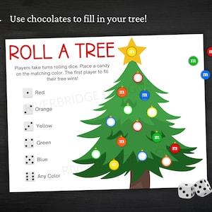 Roll A Tree Dice Game | Printable Christmas Game | Christmas Activity ...