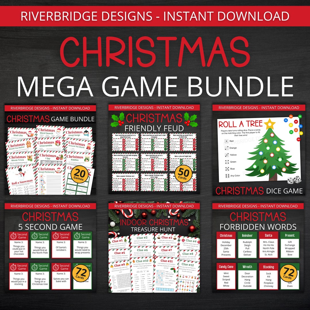 Christmas Mega Game Bundle | Printable Christmas Games for Kids and ...
