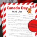 Canada Day Mad Libs Printable Canada Day Game Canada Day Activity for ...