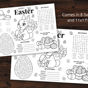 Easter Placemat Printable Easter Activities for Families and - Etsy