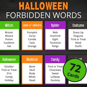 Halloween Forbidden Words Printable Halloween Game - Etsy