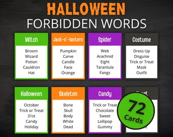 Halloween Taboo Game Family Party Game Printable Halloween - Etsy