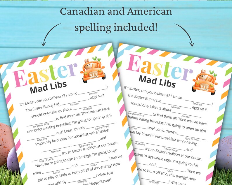 Easter Mad Libs Printable Easter Game Easter Activity for - Etsy