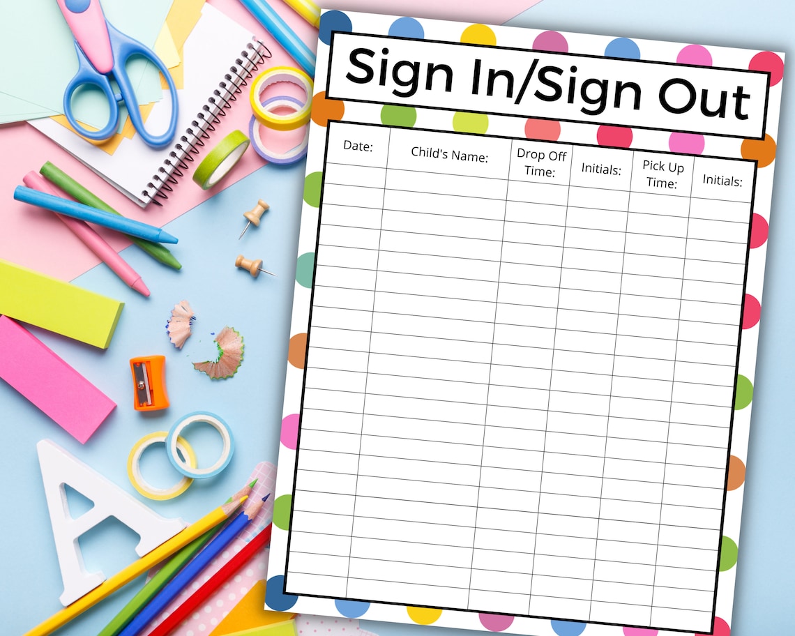 Sign in Sheets for Daycare School Preschool Sports - Etsy