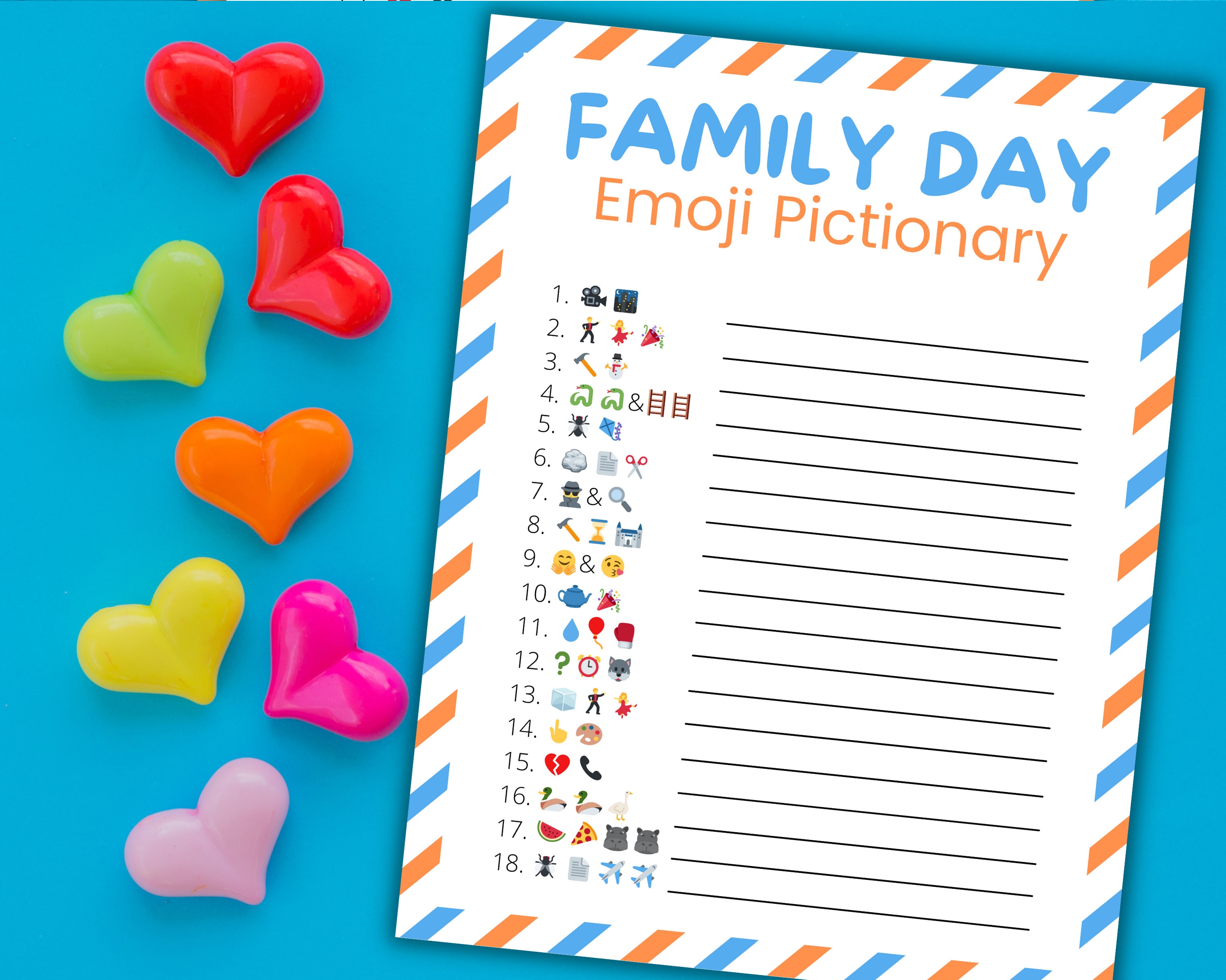 Family Day Emoji Pictionary Printable Family Day Game - Etsy Canada