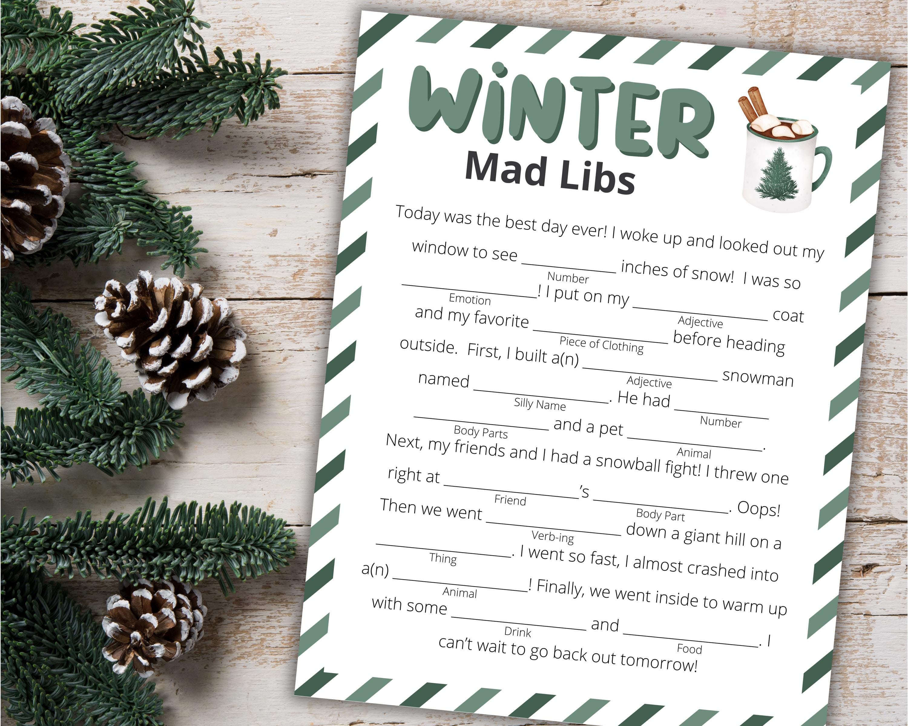 Winter Mad Libs | Printable Snow Day Activity for Kids and Adults ...