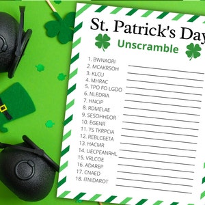 St. Patrick's Day Unscramble Game | St Patrick's Party Games | St ...