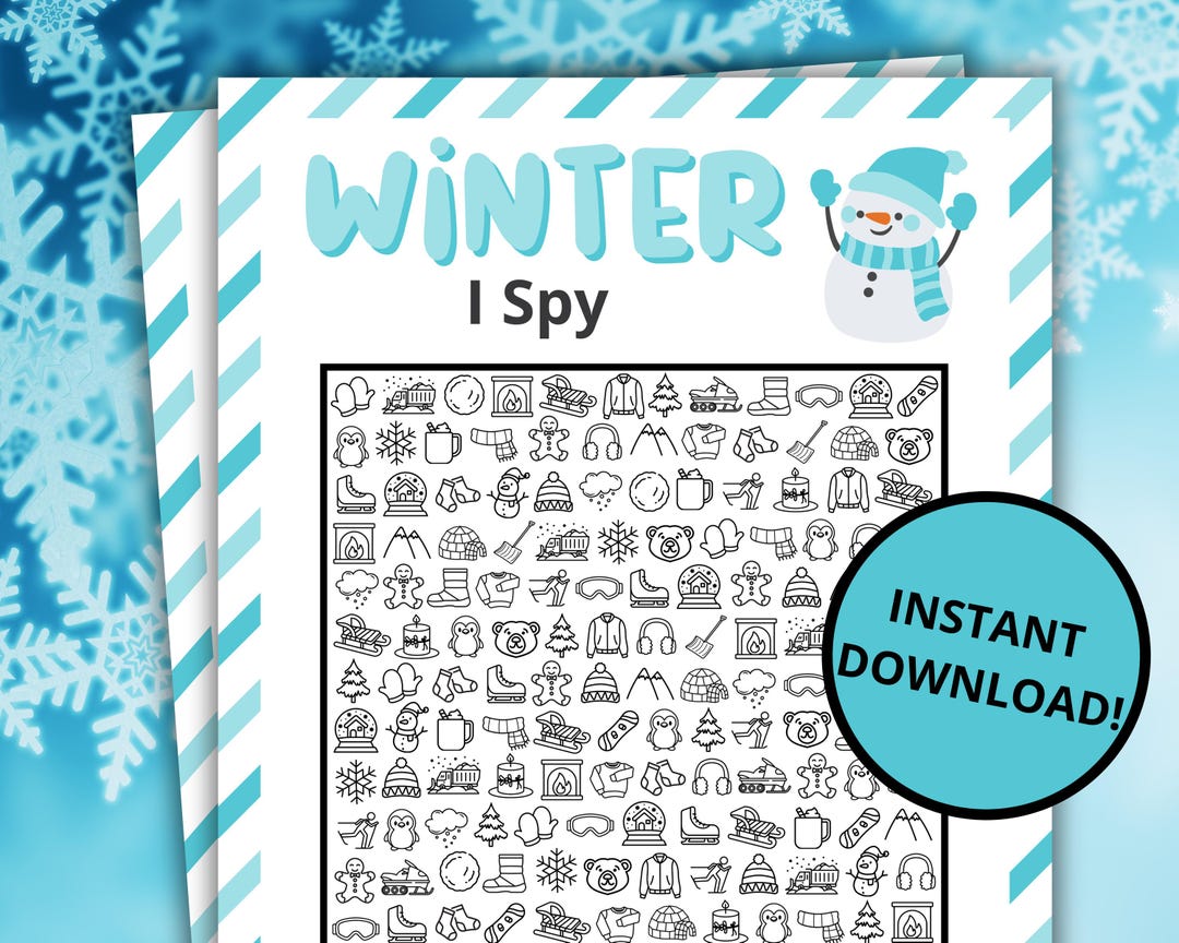 Winter I Spy | Printable Snow Day Activity for Kids and Adults | Winter ...