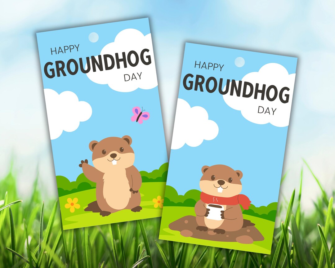 Groundhog Day Gift Tags | Printable Groundhog Day Favors | Spring Gift ...