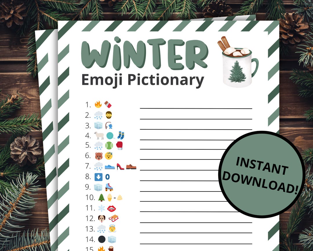 Winter Emoji Pictionary | Printable Snow Day Activity for Kids and ...