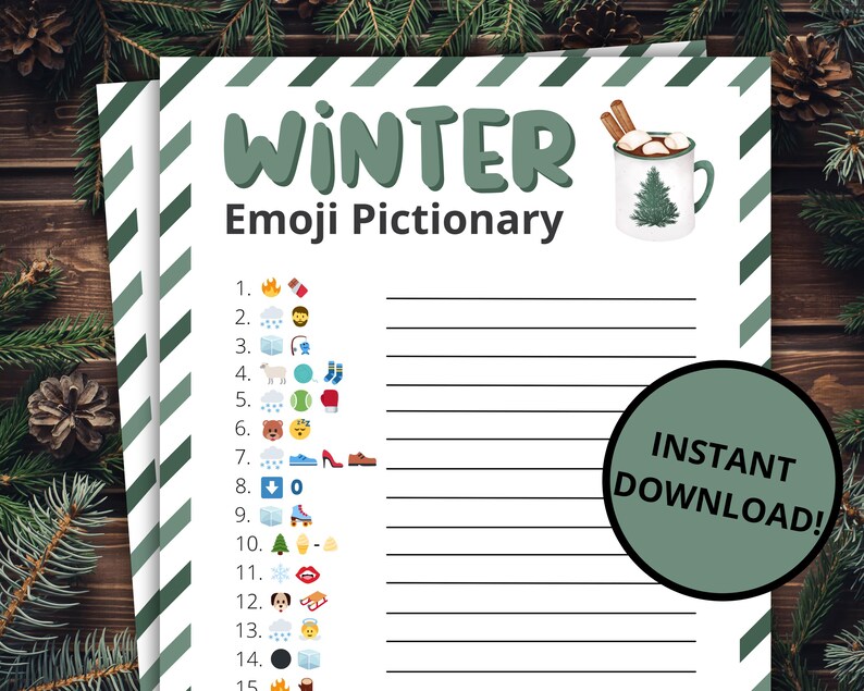 Winter Emoji Pictionary | Printable Snow Day Activity for Kids and ...