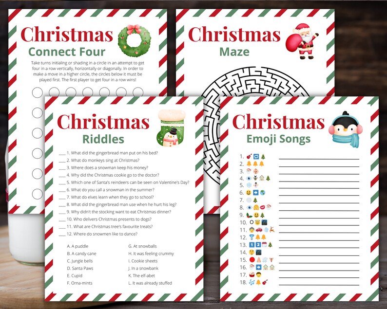 Christmas Game Bundle Printable Christmas Games for Kids and - Etsy