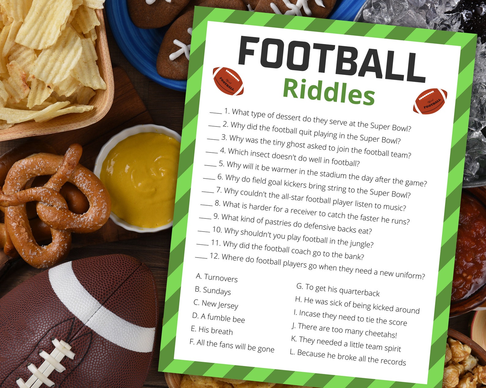 Football Riddles | Printable Football Game | Football Activity for Kids ...