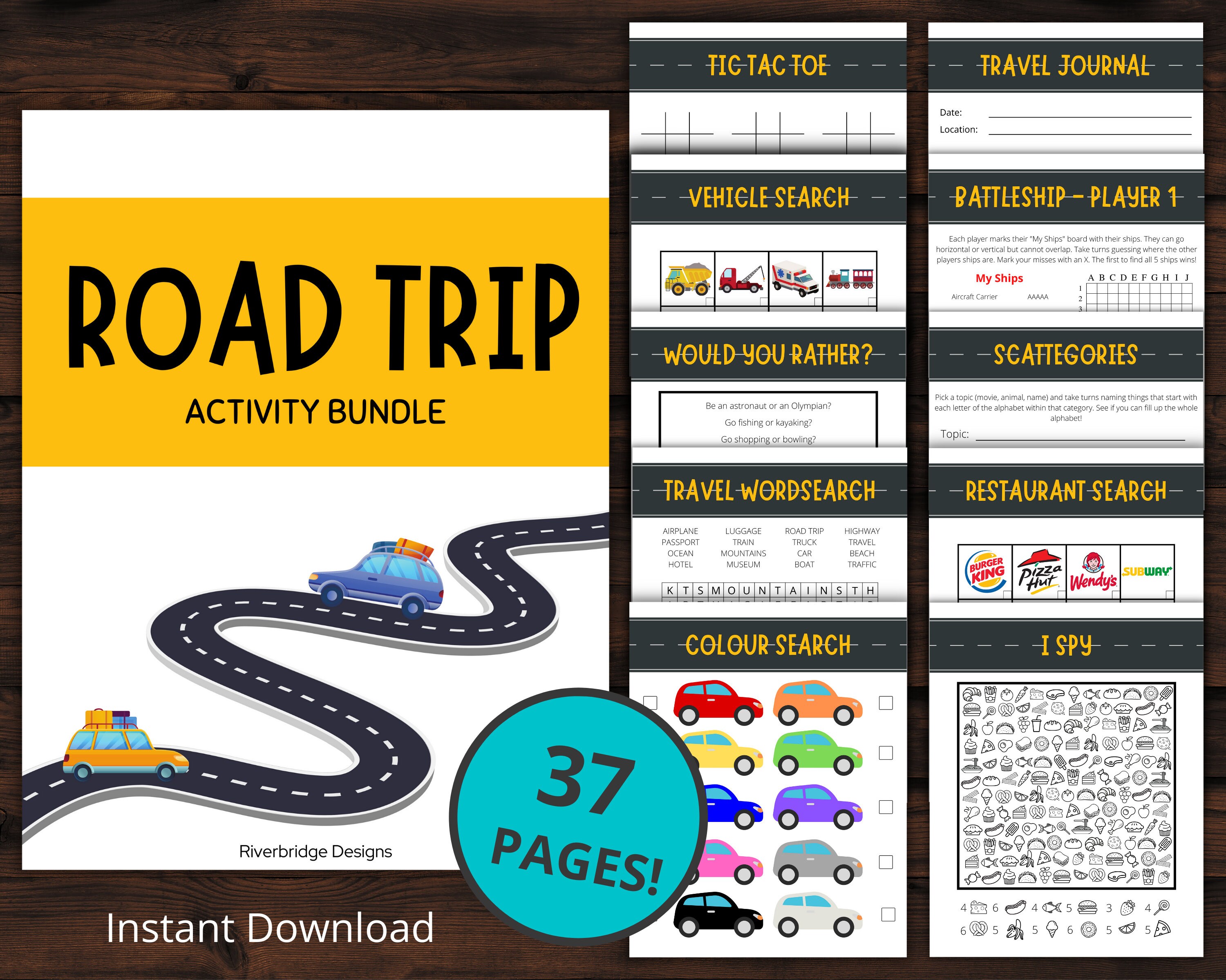 Road Trip Activity Bundle Road Trip Games Printable | Etsy