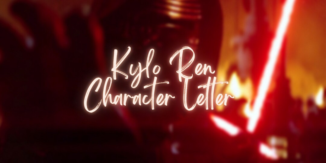 Kylo Ren Character Letter digital - Etsy
