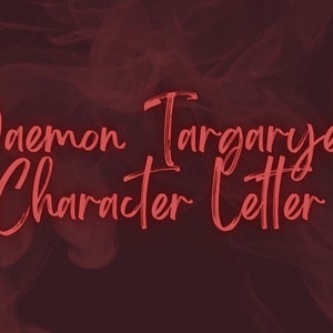 Daemon Targaryen Character Letter - Etsy