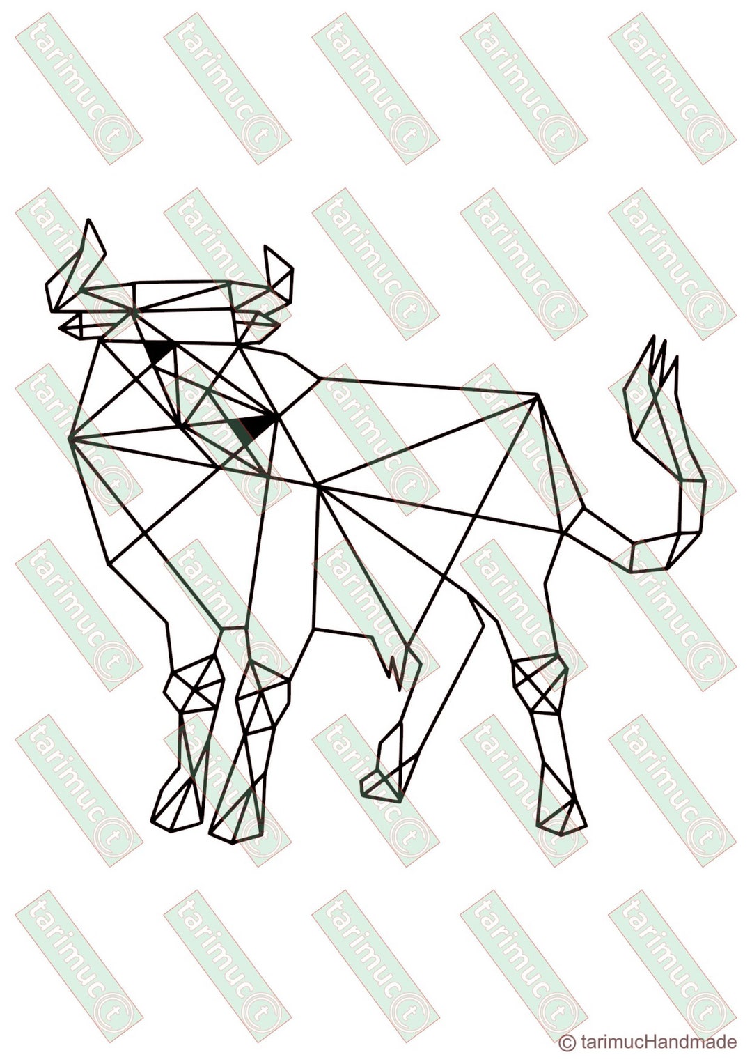 Plotter File Bull Geometric, Bulle, SVG, DXF, Studio3 - Etsy