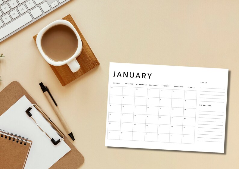 2023 Calendar, Printable Monthly Planner 2023, A3 / A4 Sizes, Vertical ...