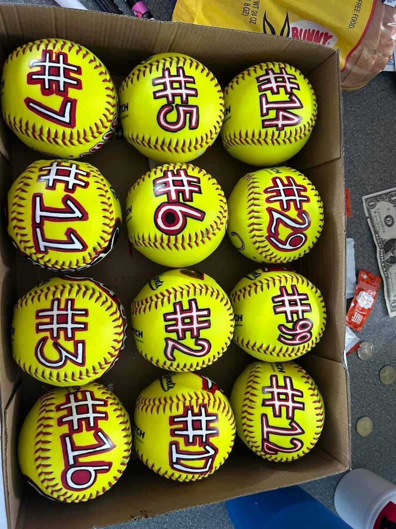 Custom Painted Softballs - Etsy