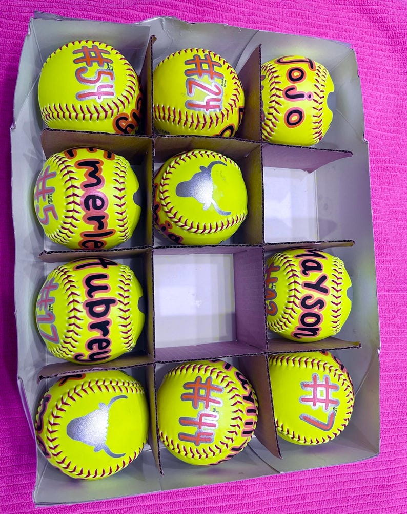 Custom Painted Softballs - Etsy
