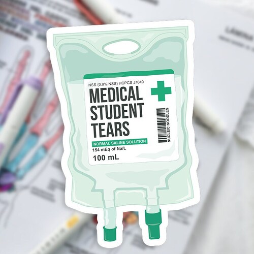 Medical Student Tears Sticker Doctor Sticker Med Student - Etsy
