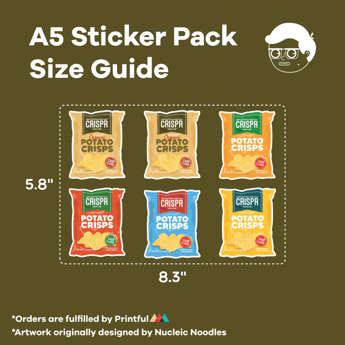 CRISPR Potato Crisps Sticker Biology Sticker Microbiology - Etsy