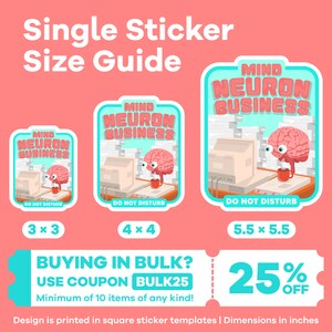 Mind Neuron Business Sticker Science Sticker Pack, Neuroscience Gift ...