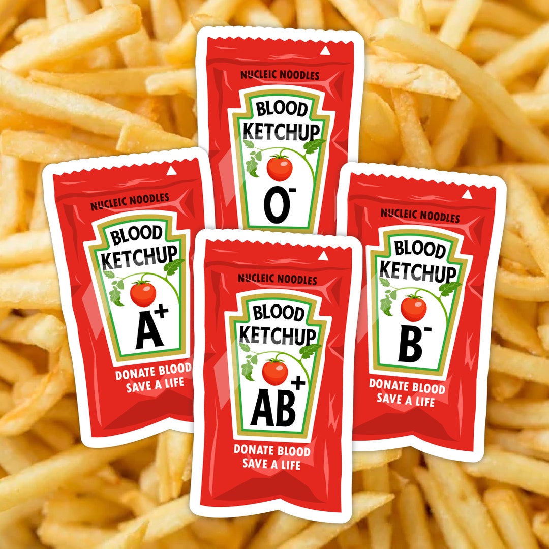 Blood Ketchup Sticker Donate Blood Save a Life, Medical Sticker, Blood ...