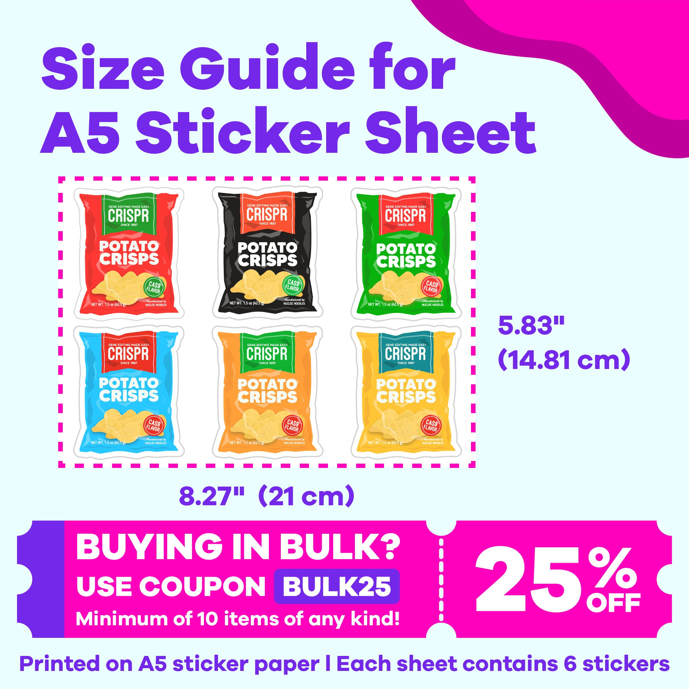 CRISPR Potato Crisps Sticker | Biology Sticker, Microbiology Sticker ...
