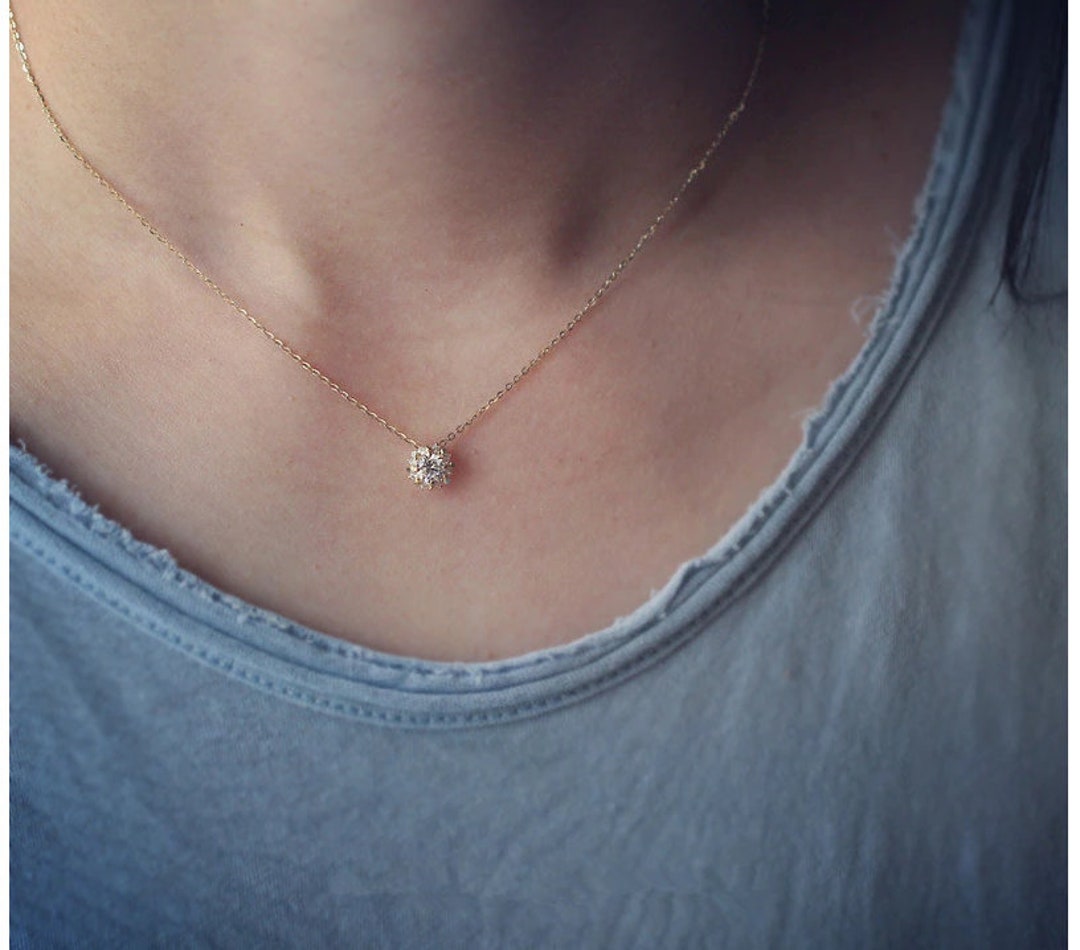 Simple and Delicate Diamond Shape Sterling Silver Pendant - Etsy