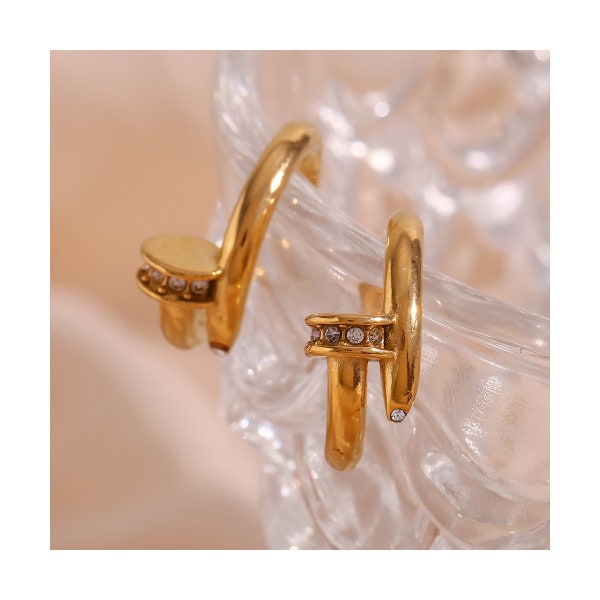 Nail Earrings - Etsy