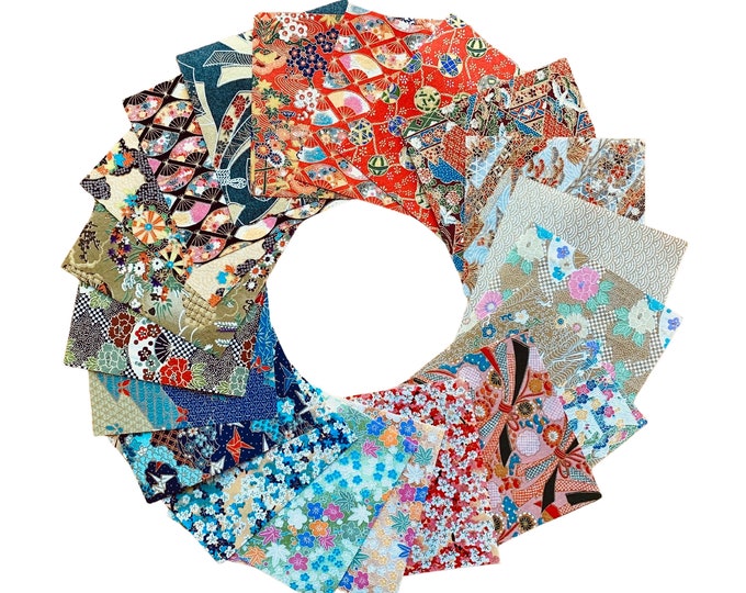 Colorful Japanese Washi Paper Bundle - 20 Mixed Yuzen Chiyogami Sheets ...