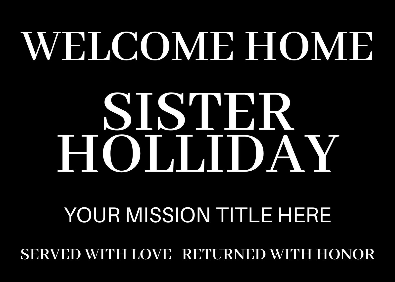 Editable Digital LDS Mission Welcome Home Poster Template - Etsy