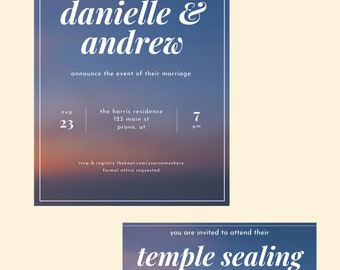 Editable LDS Minimalistic Wedding Invitation/Temple Sealing | Etsy