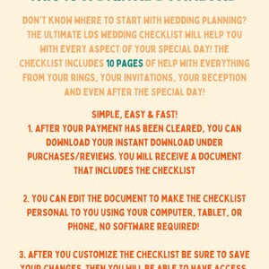 The ULTIMATE LDS Wedding Checklist, 10 Pages, Digital Download, Wedding ...