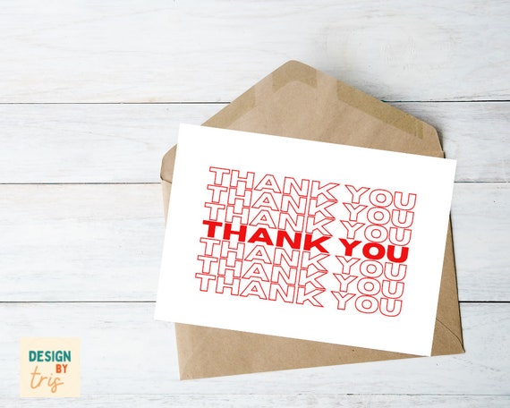 Thank You Grocery/shopping Bag Thank You Card Digital - Etsy