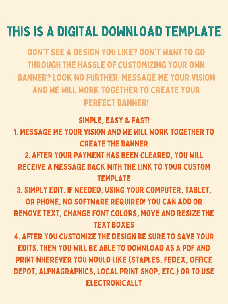 Editable Custom Banner Template - Etsy