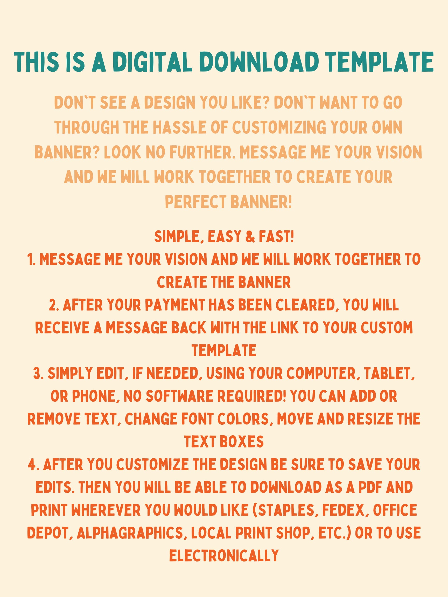 Editable Custom Banner Template - Etsy