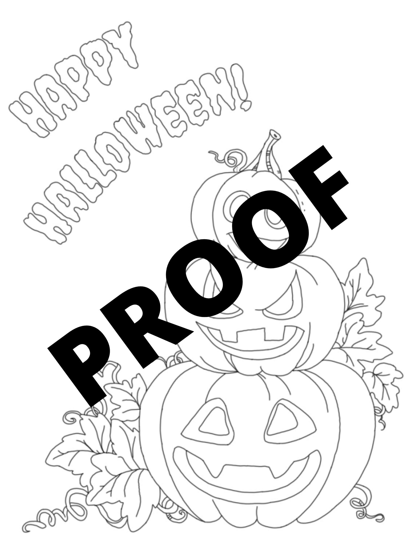 Halloween Printable Coloring Pages, 5 Pages, Digital Download - Etsy