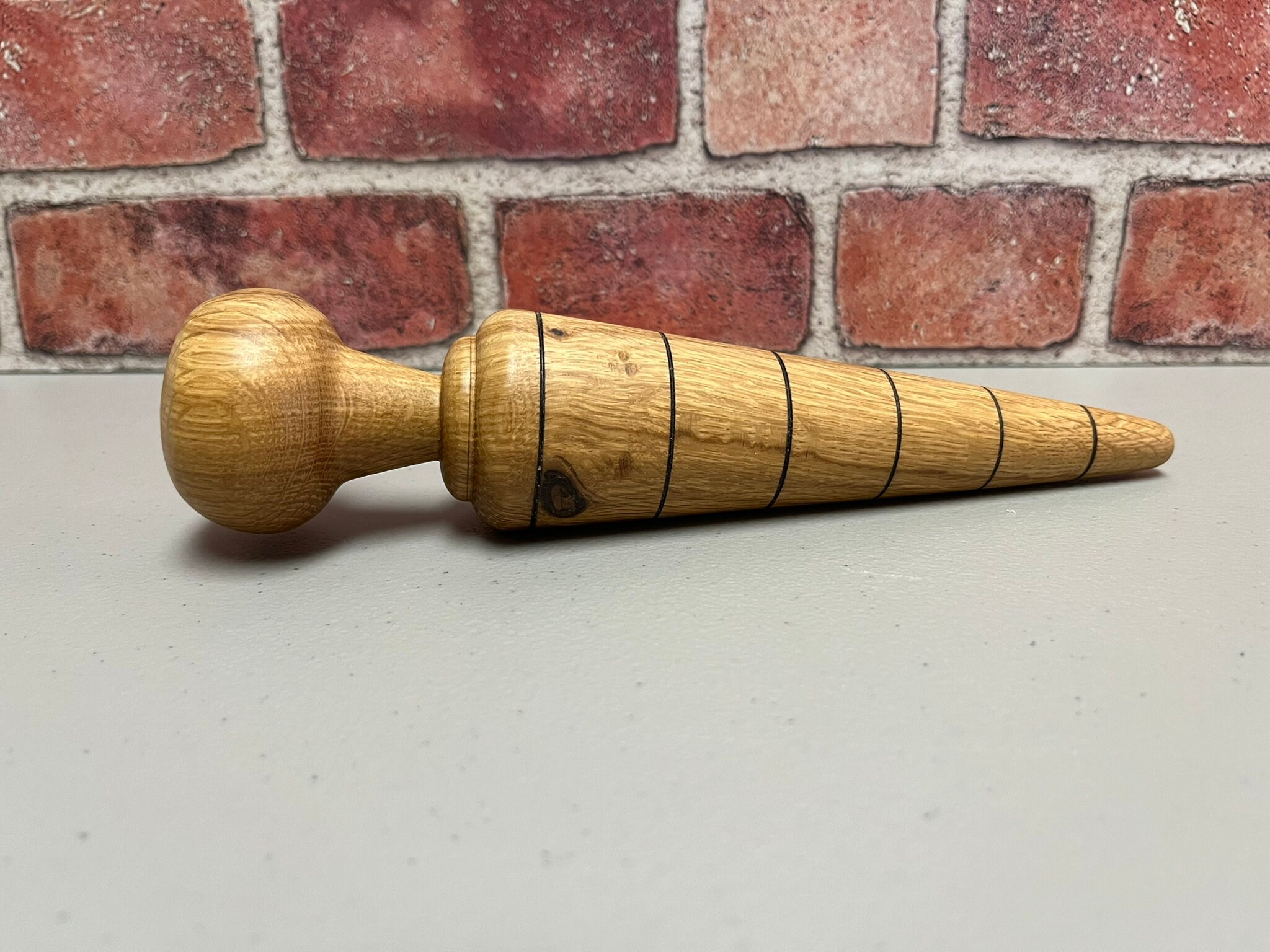 Oak Wood Garden Dibber, Hand Turned Oak Wood Dibbler Tool, Seed ...