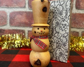 Rustic Pine Snowman Decor | Handmade Wooden Christmas Snowman | Winter ...