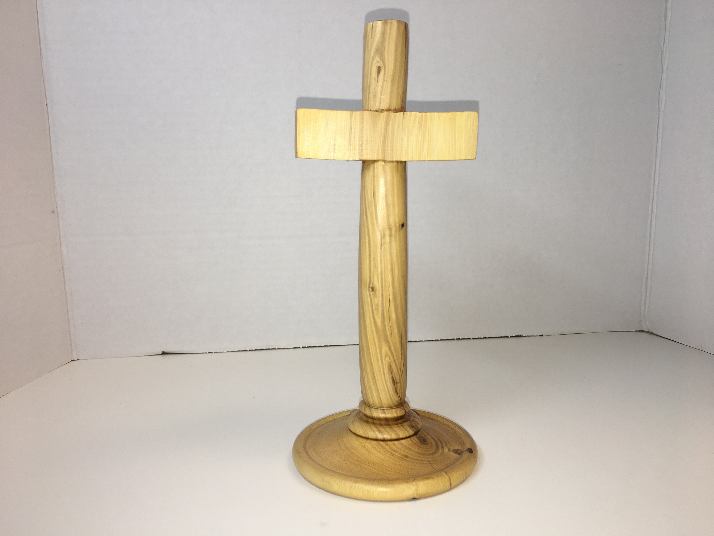 Standing Wooden Cross, Hand-turned Cross, Hardwood Cross, Religious ...