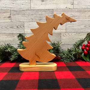 Small Leaning Tree Christmas Ornament Holder, Quirky Tree Display, Tier ...