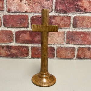 Standing Wooden Cross, Hand-turned Cross, Hardwood Cross, Religious ...