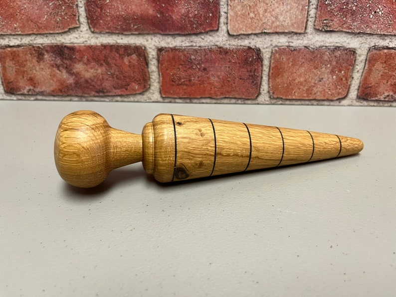 Oak Wood Garden Dibber, Hand Turned Oak Wood Dibbler Tool, Seed ...