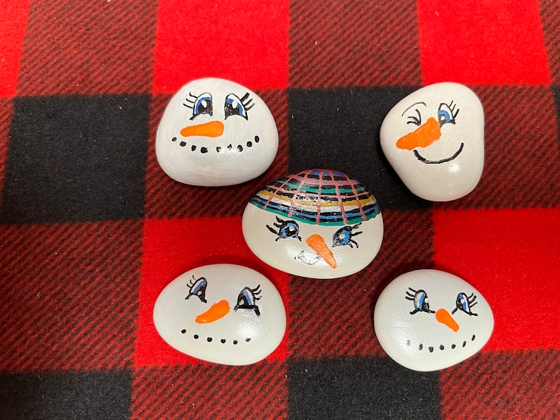 Tic Tac Toe Winter Christmas Wooden and Stone Snowman Game - Etsy