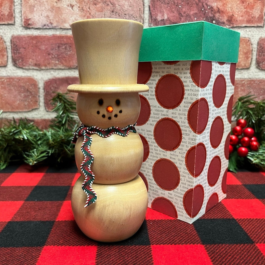 Hardwood Snowman Handcrafted, Wooden Snowman, Handcrafted Snowman ...